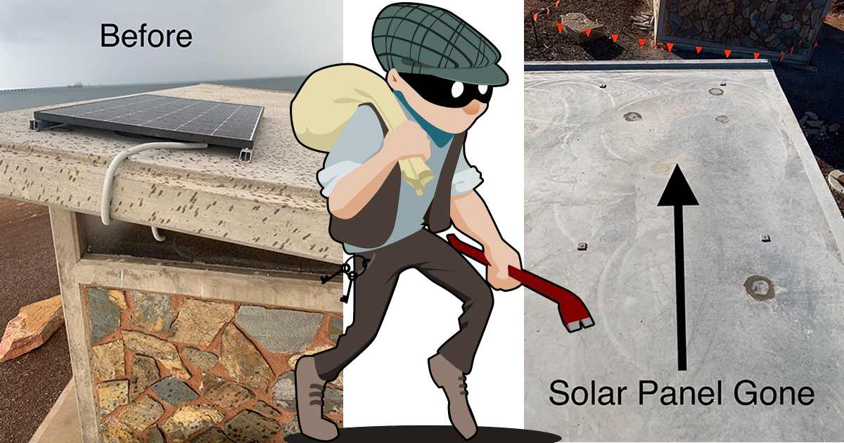 Bastard Thieves Steal Solar Power System From SA's Stony Point Toilets